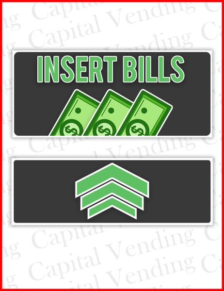 Set of "Insert Bills" Split Two Piece Decals for ICT P70, ICT Bl700, Mars VFM, JCM DBV30 > Bill ...